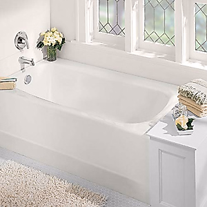 American Standard 2460002.020 Cambridge Procelain-Enameled Steel 60-In X 32-In Alcove Bathtub with Left Hand Drain, 50-60 gal, White