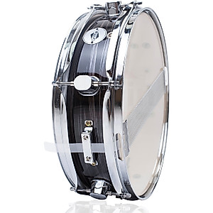 Piccolo Snare Drum 13" x 3.5" by GRIFFIN | 100% Poplar Wood Shell with Zebra Wood Finish & Coated Drum Head | Professional Marching Drummers Percussion Instrument with Bright Tone & Brilliant Attack