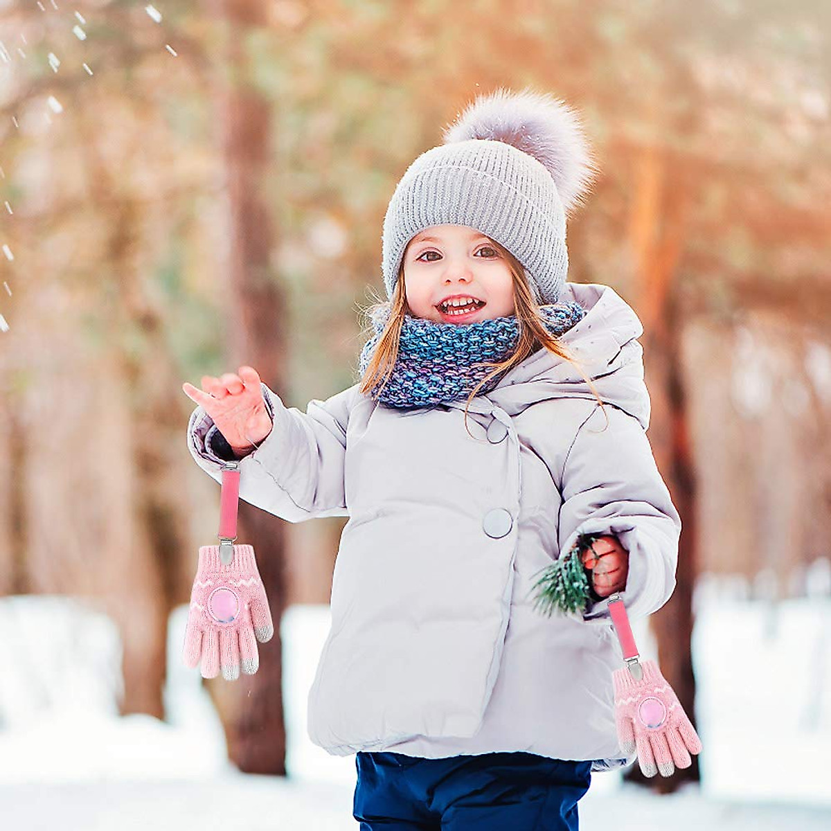 Adjustable Mitten Clips, Elastic Gloves Clips for Boys, Kids, Toddlers, Adults