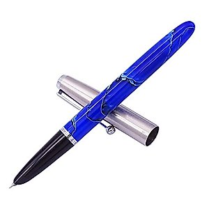 Jinhao Black Fountain Pen Fine Nib Writing Advanced Pen with Ink Refill Converter Signature Collection Set