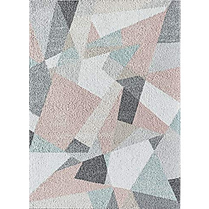Rugs America Mika Collection MO60A Milkshake Contemporary Geometric Area Rug 5'0"x7'6"