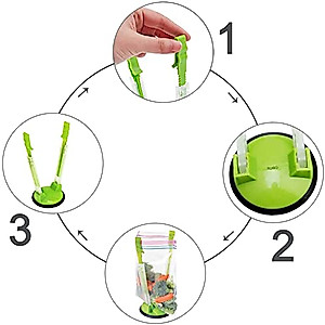 Free Baggy Rack Holder for Food Prep Bag | Food Storage Freezer Bag Holder Bag Opener Anti-Slip Holder | for Kitchen Plastic Bags Stand to Pour Leftovers, Snacks and MealReusable Gallon Food,Blue