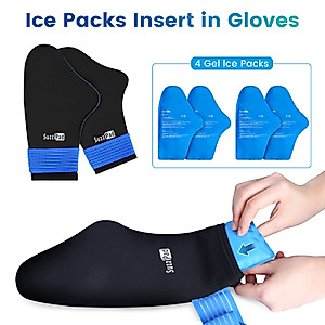 SuzziPad Replacement Ice Gel Packs for Cold Therapy Gloves and Socks(10-Piece Set), S/M