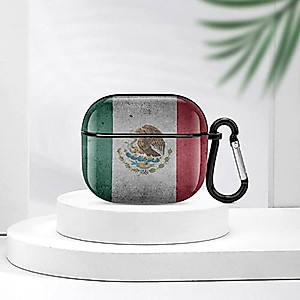 YouTary Compatible with Airpods 3 Case Cover 2021 with Keychain Mexico Flag Pattern Pattern, Apple AirPod Headphone Cover Unisex Shockproof Protective Wireless Charging