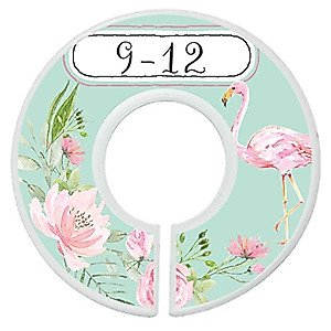 Mumsy Goose Nursery Closet Dividers Baby Girl Clothes Dividers Floral Flamingoes