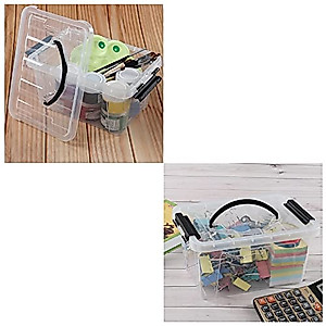 Farmoon 6 Quart Plastic Storage Bin, Stackable Container Box with Lid, 2 Packs