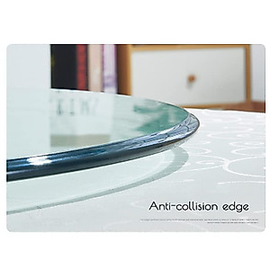 KTOL Tempered Glass Lazy Susan Turntable,Round Tabletop Rotating Tray Display Plate Aluminum Alloy Bearing Table Dish Revolving Stand for Dining Table-A Diameter:100cm (dbxue-001)