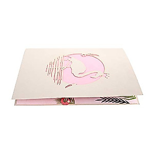 Paper Spiritz Flamingo 3D Pop up Greeting Card,3D Greeting Cards, Thank You, Happy Birthday, Mother's Day Cards,All Occasion, With Envelope