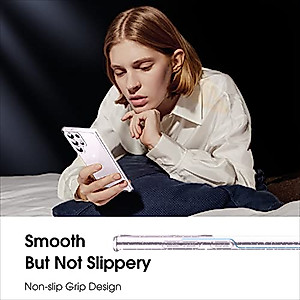 CASEKOO Clear Glitter Samsung Galaxy S23 Ultra Case - Military Grade, Anti-slip, Scratch Resistant, Wireless Charging Compatible, 6.8 inches