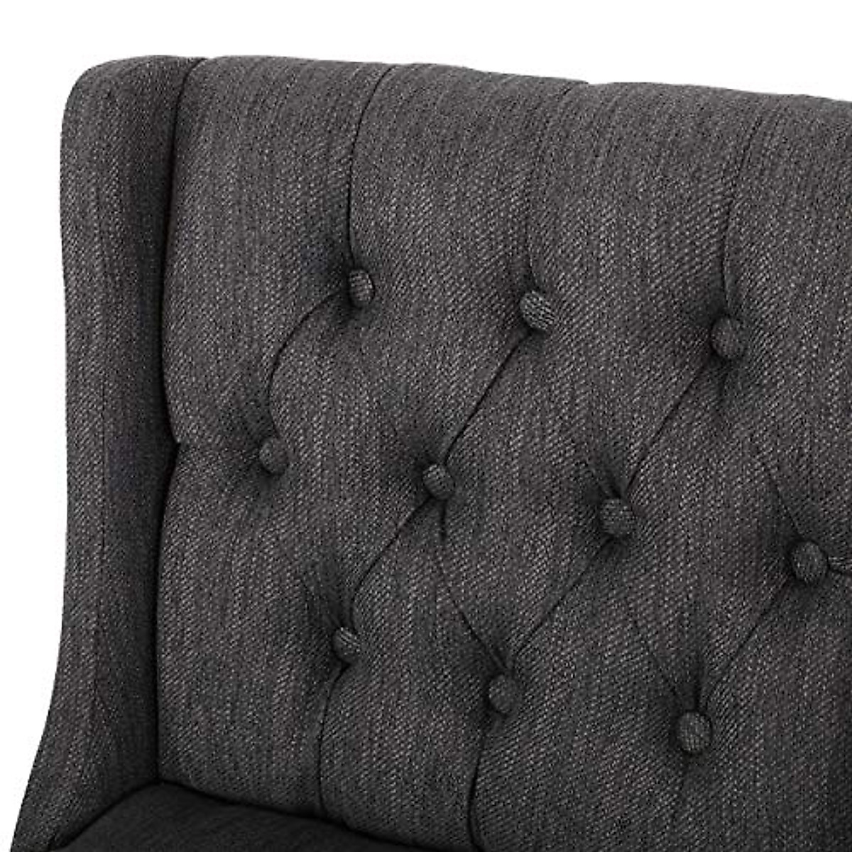 Christopher Knight Home Spencer Contemporary Wingback Fabric Barstools (Set of 2), Charcoal and Espresso