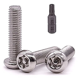 M4-0.7 x 20mm 100 PCS Button Head Torx Security Machine Screws Bolts 304 Stainless Steel 18-8 Tamper Resistant Screws with a Torx Driver Bit, Full Thread, Bright Finish