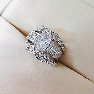 KarryStore New Luxury Marquise 3 Pcs Ring 925 Sterling Silver Anniversary Ring Engagement Ring lover gift For Woman Jewelry (7)