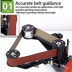 Belt Sander Attachment,Adapter Angle Grinder Bearing Sanding Support Tool Pipe Tube Bracket Accessories Cast Iron ABS Polishing Professional Accessories (5/8”-11 UNC)