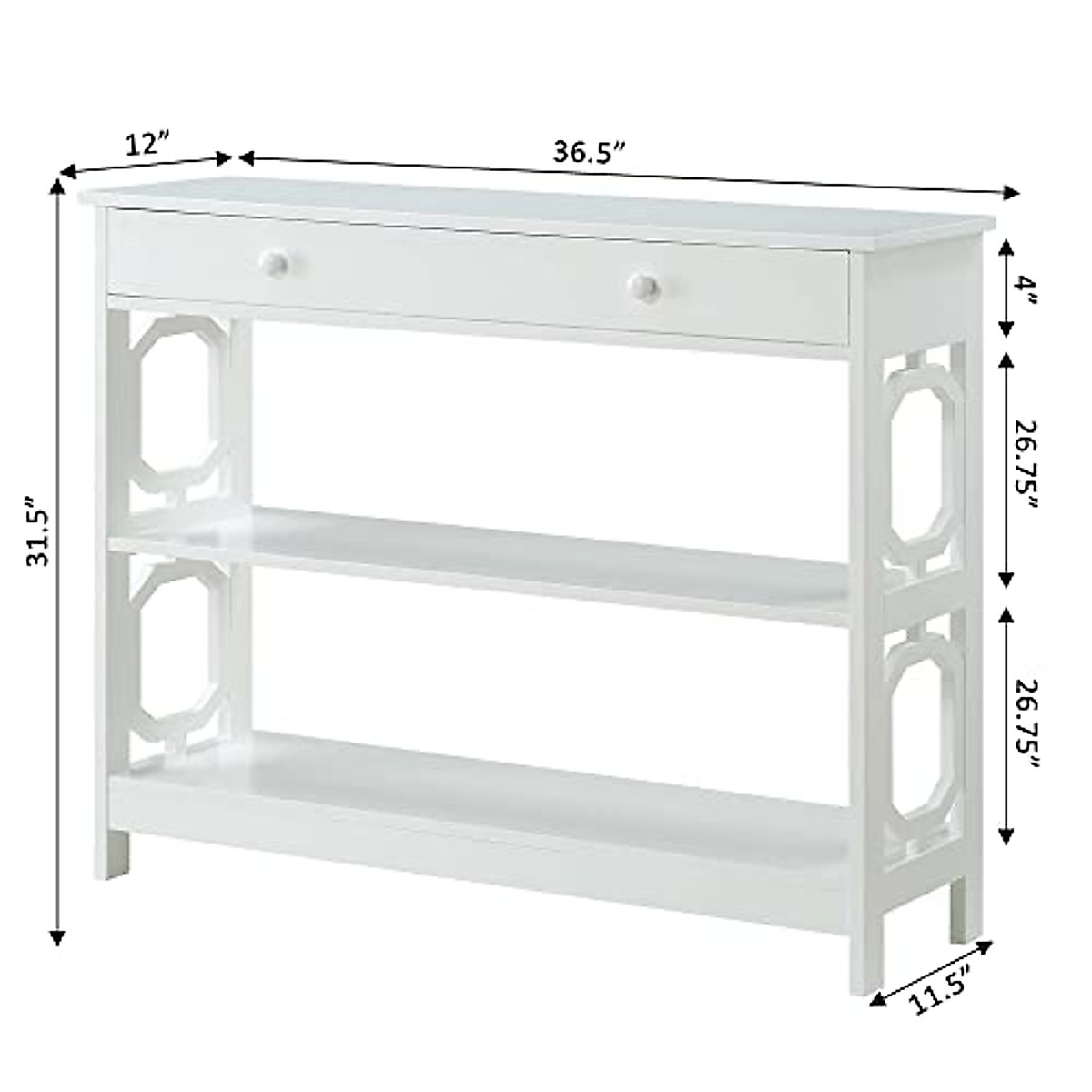 Convenience Concepts Omega 1 Drawer Console Table, White