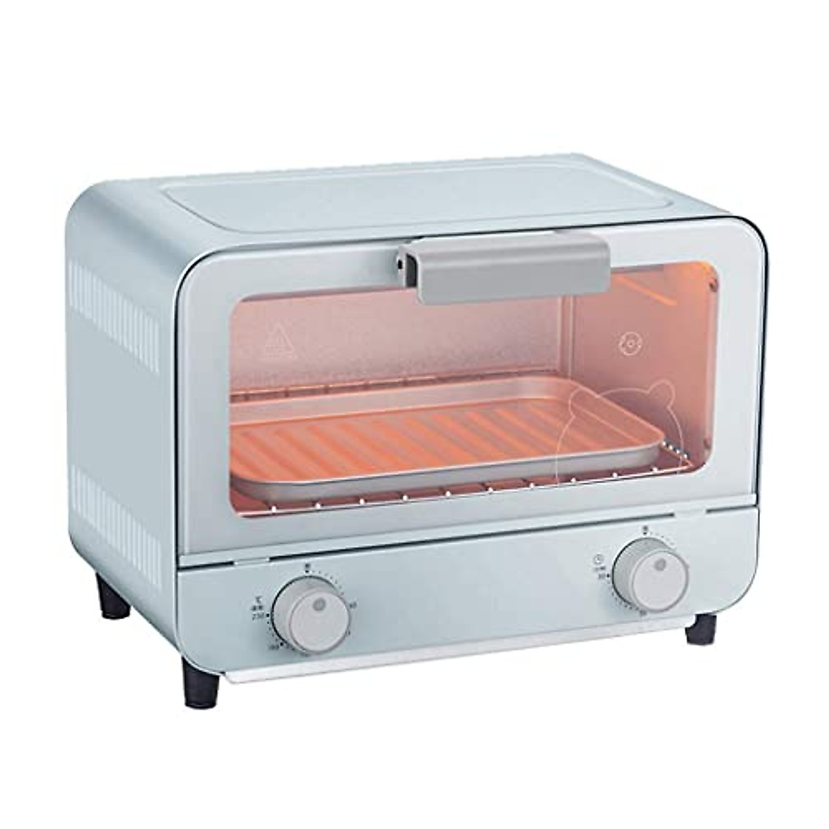 9L Mini Oven Adjustable Temperature 60-230 ℃ and 30 Minutes Timer Multifunctional Home Baking Oven Baking Cake Bread Biscuit Machine Tempered Glass 800W Commodity Code: LXJ-66 (Blue) (Blue)