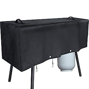 Hisencn Patio Grill Cover for Camp Chef 3 Burner Propane Stove, Heavy-Duty Water Proof Grill Cover Fits Models of PRO90 TB90LW TB90LWG TB90LWG15 DB90D SPG90B, Black