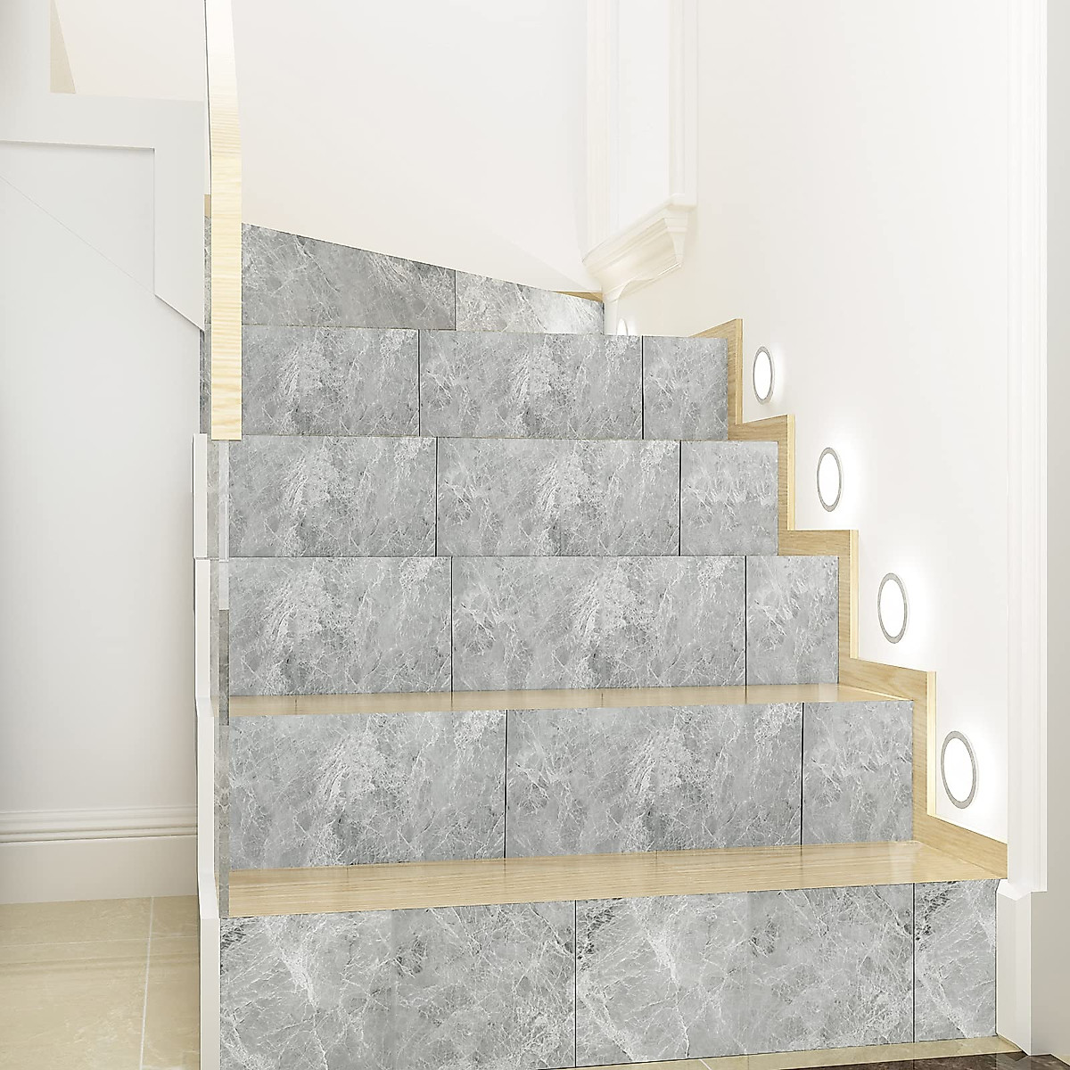 VEELIKE Dark Grey Marble Peel and Stick Floor Tile 12"x24" Waterproof Vinyl Flooring Tiles Self Adhesive Removable Stick on Tiles Stickers Flooring for Bathroom Kitchen Bedroom Garage Decor 24 Pack