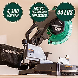 Metabo HPT 12-Inch Compound Miter Saw | Xact Cut LED Shadow Line System | Dual Bevel | C12FDHB