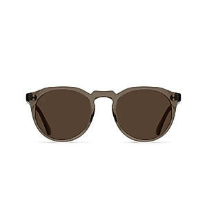 RAEN Ð Remmy Ð Unisex Retro Round Sunglasses UV Protection - Ghost/Vibrant Brown Polarized Lens (Size 52 MM)