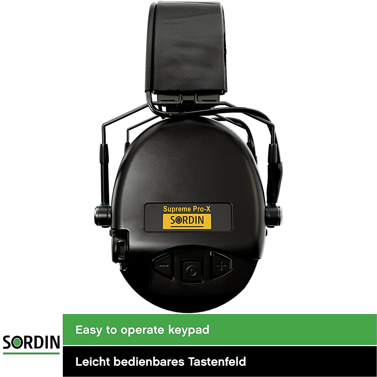 Sordin Supreme Pro-X Slim SFA Hearing Protection - Active Ear Defenders - Attenuation Ring for Increased SNR (31 dB) - Green