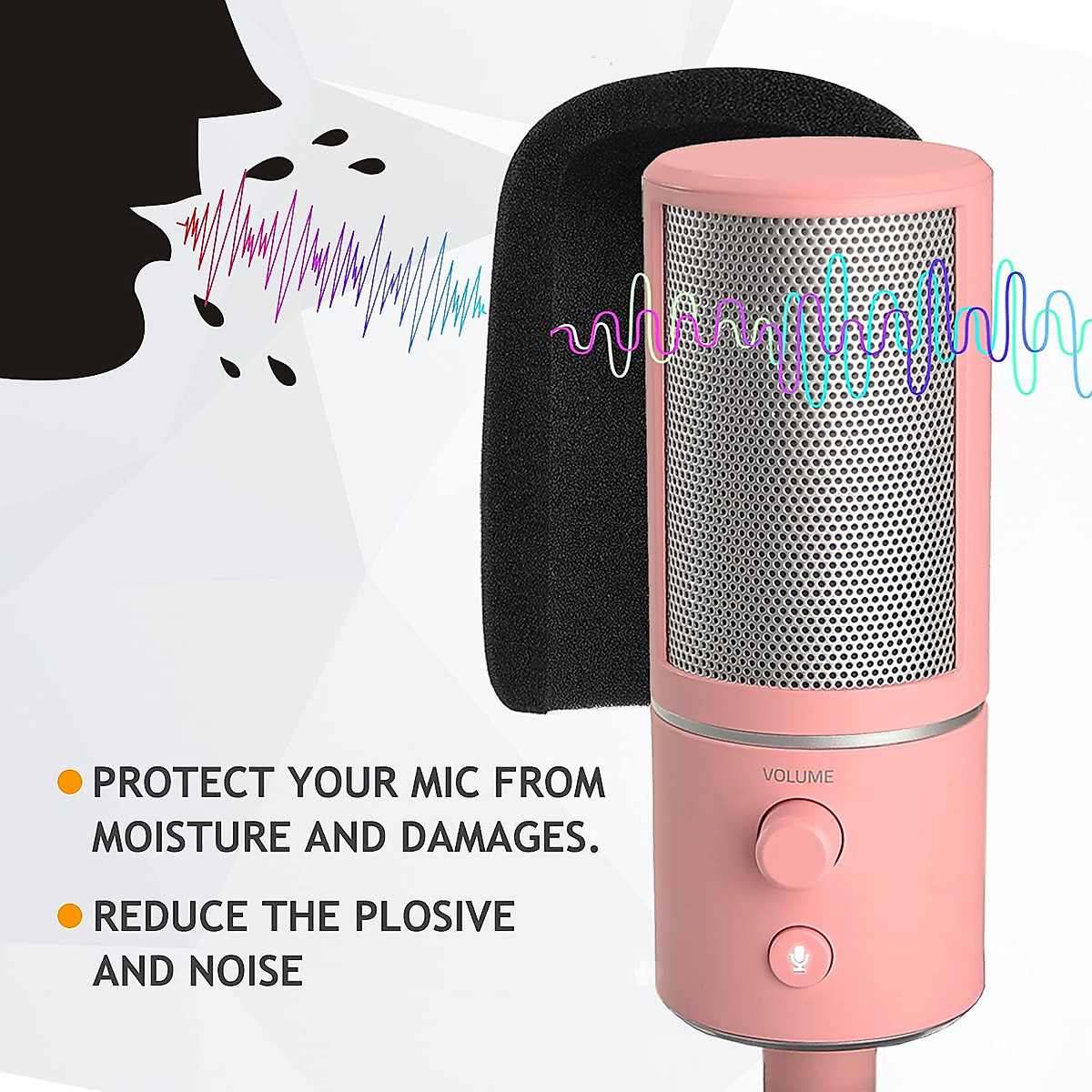 Silence Razer SeirenxShock Mount with Foam Windscreen Cover,Anti-Vibration Suspension Shockmount Mic Holder Clip with Pop Filter to Blocks Out Plosives for Razer SeirenxUSB Streaming Mic Frgyee