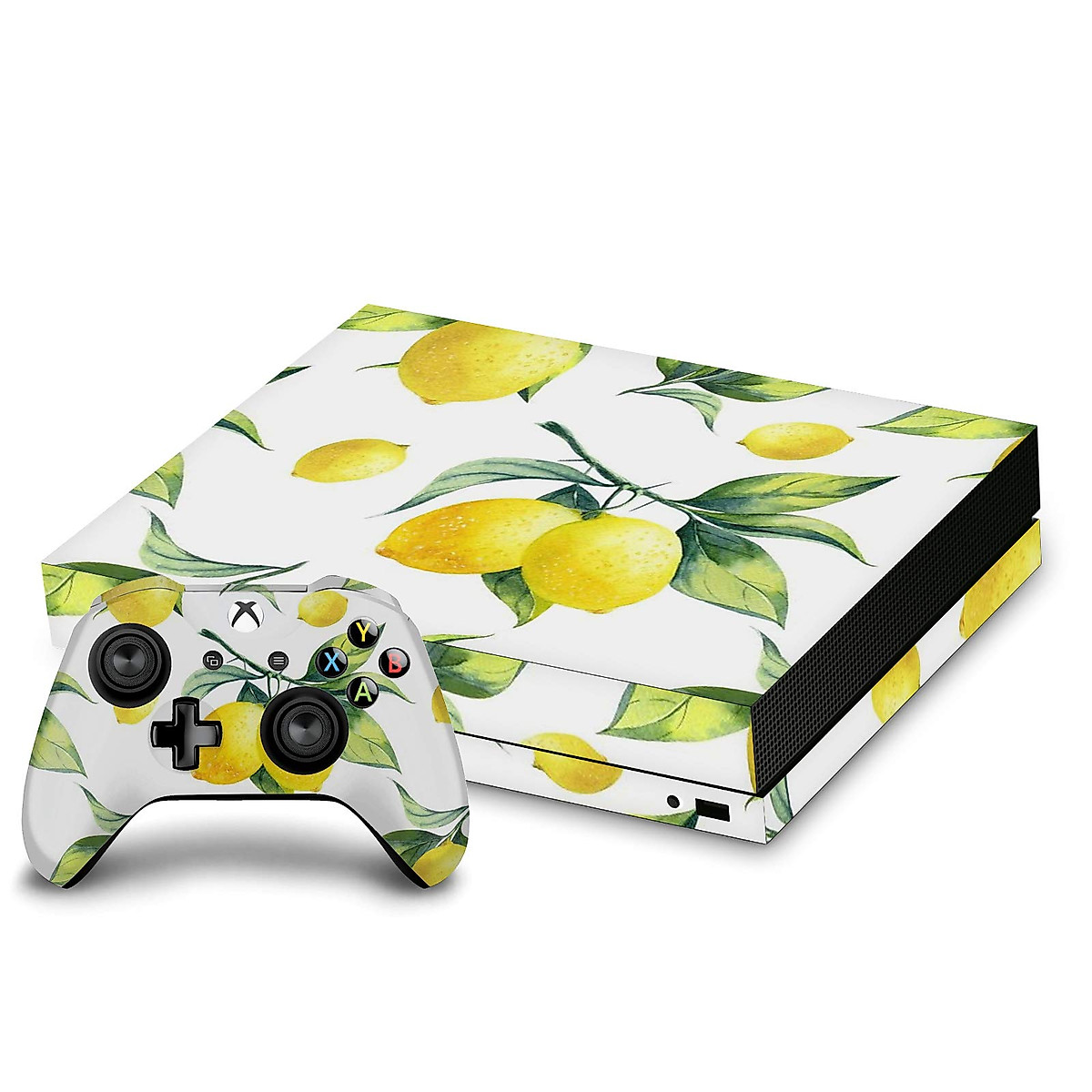 Head Case Designs Officially Licensed Haroulita White Lemons Art Mix Vinyl Sticker Gaming Skin Case Cover Compatible With Xbox One X Console and Controller Bundle
