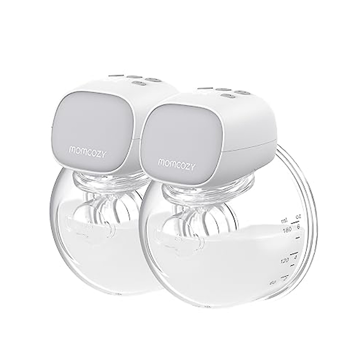 Momcozy Hands Free Breast Pump S9 Pro Updated, Wearable Breast Pump of Longest Battery Life & LED Display, Double Portable Electric Breast Pump with 2 Modes & 9 Levels - 24mm, 2 Pack Gray