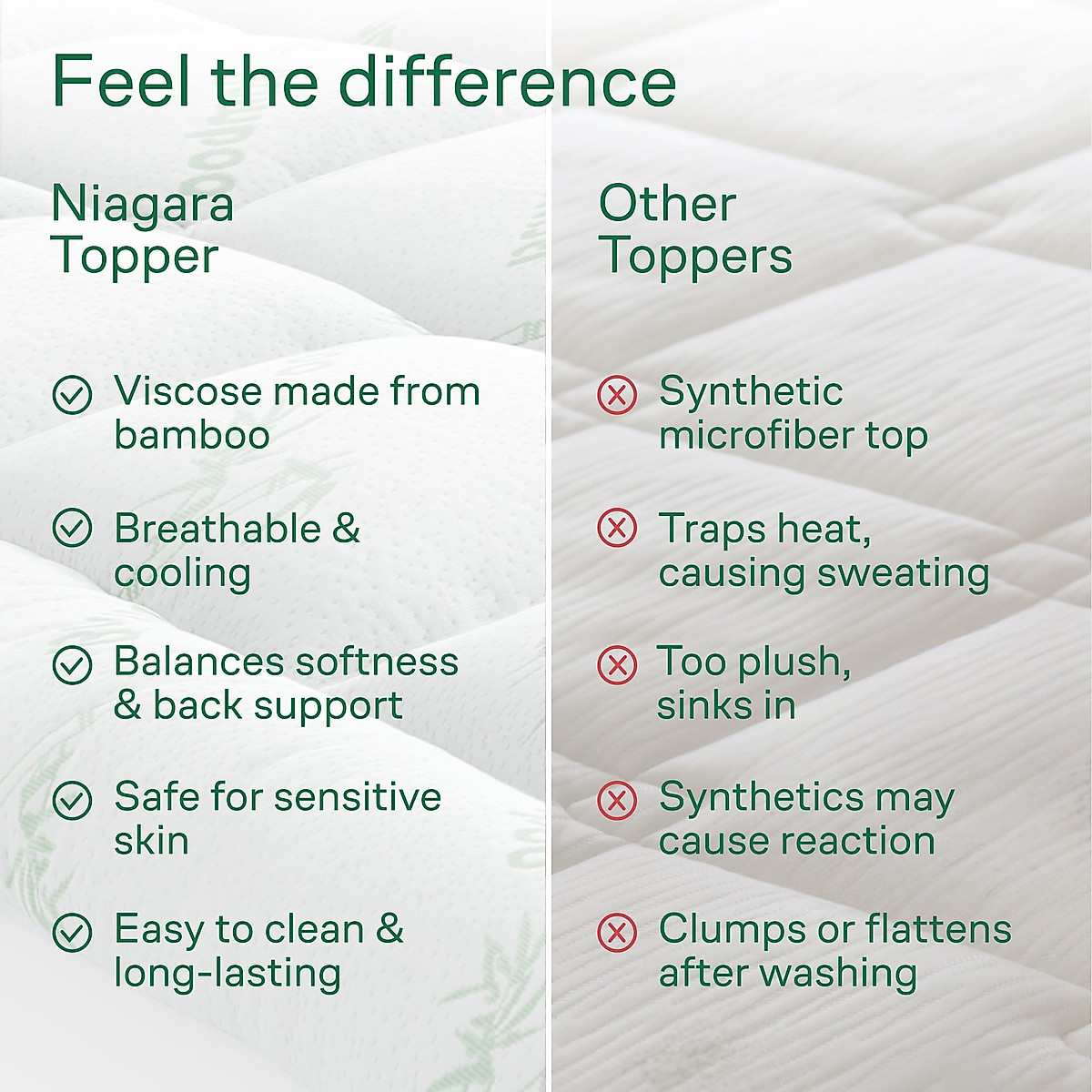 Bamboo Mattress Topper Twin Cooling Breathable Extra Plush Thick Fitted 8-20 Inches Pillow Top Mattress Pad Rayon Cooling Ultra Soft (Bamboo, Twin 39x75 Inches)