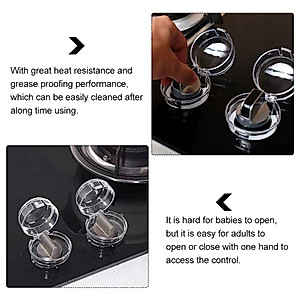 DOITOOL Kitchen Stove Knob Covers 4 Pcs Stove Knob Covers Baby Safety Gas Stove Knob Cover Protection Locks Oven Gas Safety Guards Switch Cap for Child Proofing Kitchen Transparent