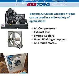 BESTORQ C214 V-Belt, Classic Wrapped Rubber X3 V-Belt, Black, 216.2" Outside Circumference x .87" Width x .57" Height, (Pack of 1)