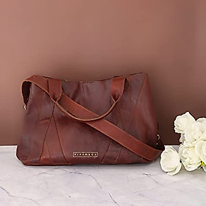 PIPABOX Class Apart Leather Tote Bag, Soft Leather Shoulder Bag, With Large storage for all daily essential for Girls & Women, Brown