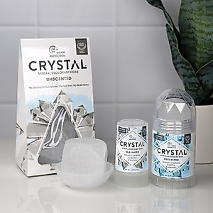 CRYSTAL Unscented Mineral Deodorant Stick (3 Pack) - 24hr Odor Protection, Non-Staining & Non-Sticky, Aluminum & Paraben Free, 4.25 oz