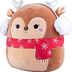 Squishmallows Original 10-Inch Darla The Fawn - Official Jazwares Winter Plush - Collectible Soft & Squishy Deer Stuffed Animal Toy - Add to Your Squad - Gift for Kids, Girls & Boys