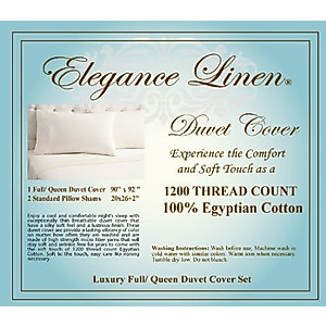 Elegance Linen Wrinkle-Free- 1200 Thread Count Egyptian Quality 3pc Duvet Cover Set, Solid, Full/Queen, Light Brown/Taupe