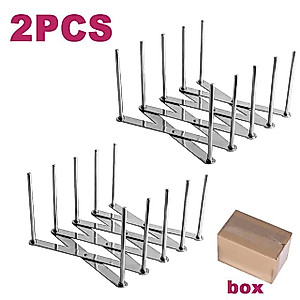 Stainless Steel Lid Rest Stand Retractable Pot Pan Cover Holder Kitchen Drain Shelf Storage Rack Pot Lid Organization (Stainless steel 2PCS)