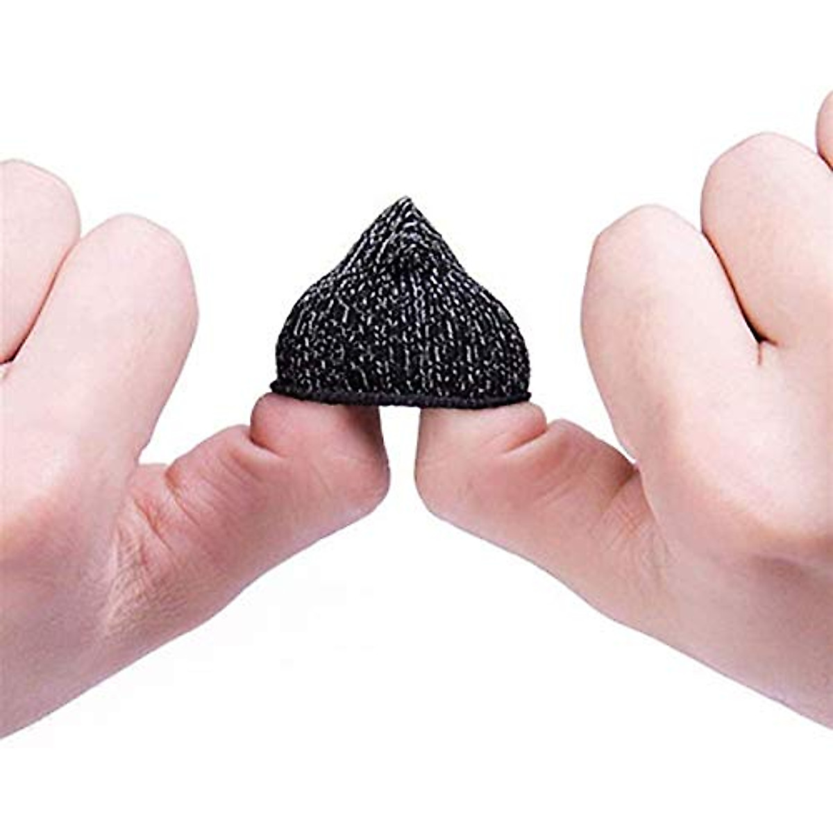 XJXJ Anti-sweat Finger Set Game Finger Set Half Finger Set Touch Screen Game Anti-hand Sweat Ultra-thin Non-slip Gloves Professional Game Finger Sets rheumatoid arthritis gloves (Color : Black)