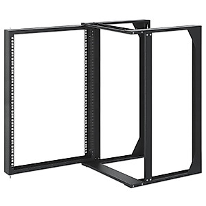 Intellinet 15U 19" 2 Post Open Frame Server Wall Mount Rack - 180 Degree Gate Swing, Flatpacked, Antistatic Powder Coated Steel – for IT Network Equipment & AV Devices – 3 Yr Mfg Warranty – 716208