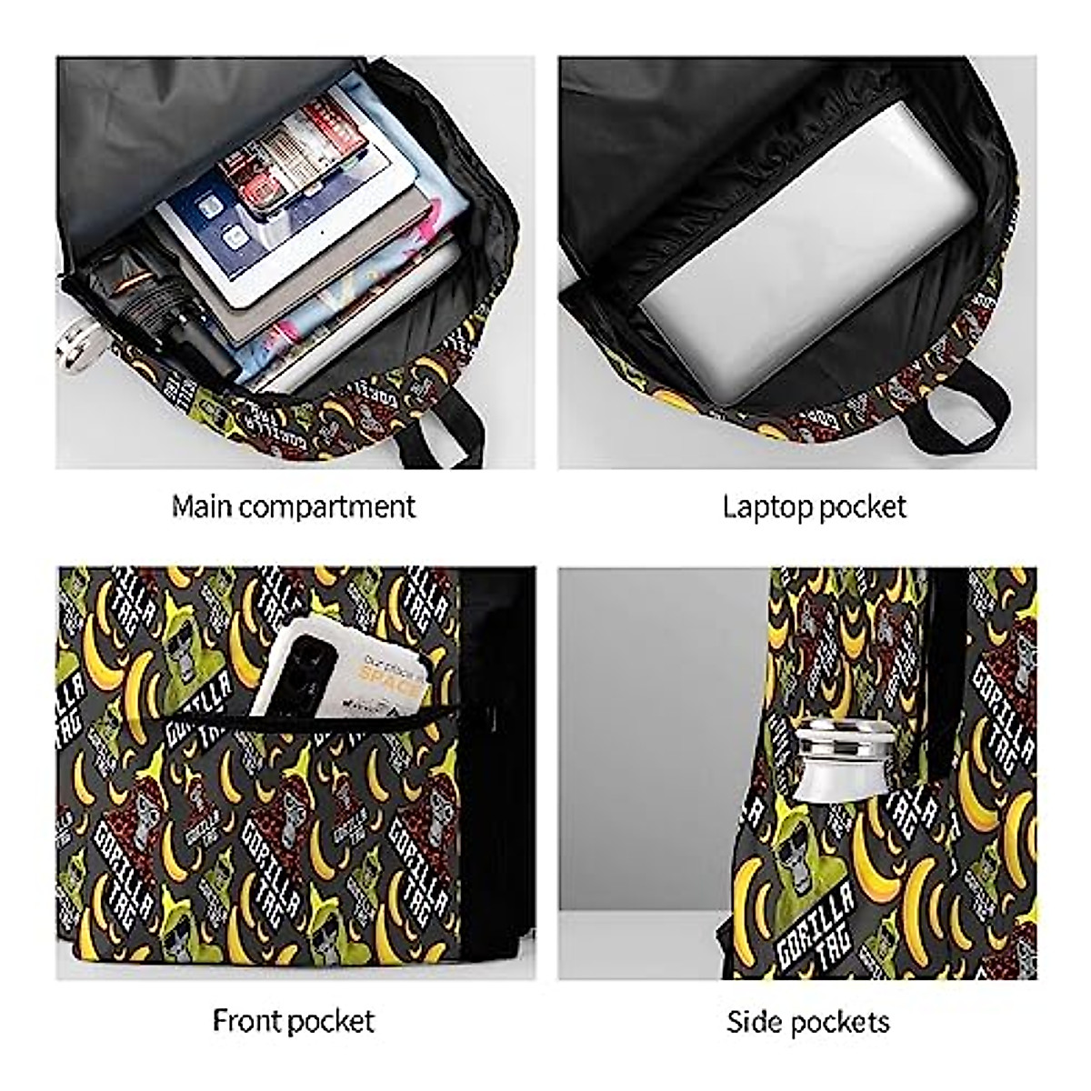 Oiwizxi 3D Printing Backpack Cute Cartoon Daily Leisure Bag Large Capacity Computer Bag and lunchbox 3 Piece Set