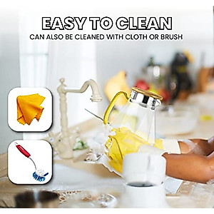 Richro Glass Pitcher With Lid and Spout Set of 6 - Heat Resistant Glass Pitcher With Stainless Steel Lid 60 oz Good For Coffee Juice Beverage Pitcher For Juice and Iced Tea Pitcher Water Carafe