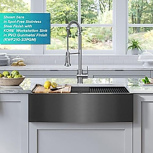 KRAUS Britt 2nd Gen Commercial Style Pull-Down Single Handle Kitchen Faucet in Spot Free Antique Champagne Bronze, KPF-1691SFACB