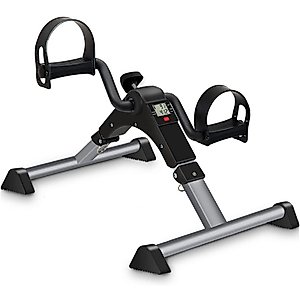 GOREDI Under Desk Bike Pedal Exerciser, Upper & Lower Peddler Exerciser for Seniors with LCD Display, Fitness Folding Arm Leg Workout