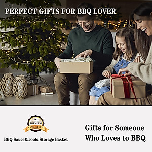 Rilltowpe BBQ Sauce&Tools Storage Basket it more convenient for you to carry barbecue sauce tools outdoors, on the beach, and on barbecues, and it is easier to store barbecue sauce tools.