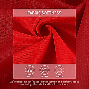 BERGRISAR Men's Basic Cycling Jerseys Short Sleeves Mountain Bike Bicycle Shirt Zipper Pockets Red Size XX-Large