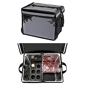 Nesthao Updated Professional Insulated Food Delivery Bag with Support Frame and Plastic Bottom Plate,Grocery Delivery Bag for Catering,Restaurants,Delivery Drivers, Uber Eats,Doordash and more