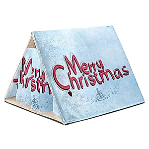 enheng Small Pet Hideout Merry Christmas English Letter five-30180 Hamster House Guinea Pig Playhouse for Dwarf Rabbits Hedgehogs Chinchillas