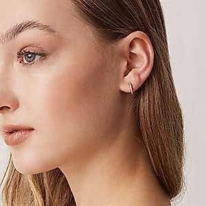 PAVOI 14K Gold Lab Diamond Cuff Earrings Huggie Stud (14K White Gold)