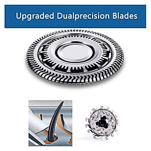 Gleway SH90/72 Replacement Heads Compatible with Philips Electric Shavers Series 9000 8000 SH90/62 Shaving Replacement Heads Compatible with Norelco Electric Razor Blades, 3Pack with Brush