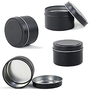 EricX Light Candle Tin 24 Piece, 4 oz, for Candle Making, Black