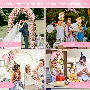 SHALORY Metal Arch Backdrop Stand,7.2 FT Reusable Golden Balloon Arch Frame for Wedding Birthday Party Valentine Baby Shower Background Decoration