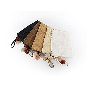 Reavor Straw Clutch Purse, Straw Handbags For Summer 2022, Beach Bags For Women, Black